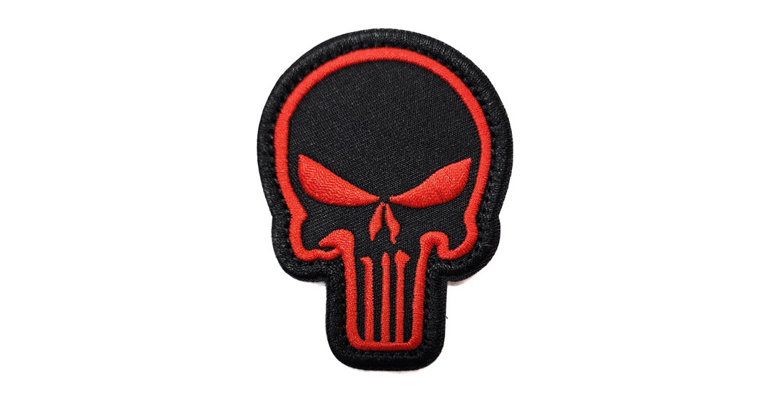 Punisher Black and Red Patch – South African Military Surplus
