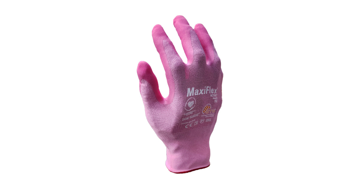 Ladies Pink Maxiflex Half Dipped Gloves – South African Military Surplus